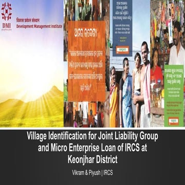 Village Identification for Joint Liability Group & Micro Enterprise ...