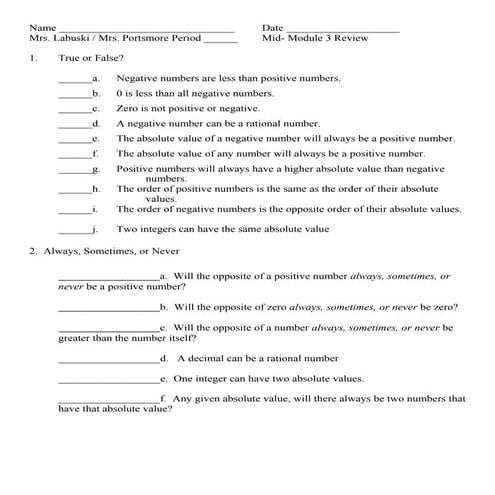 Mid module 3 review | DOC