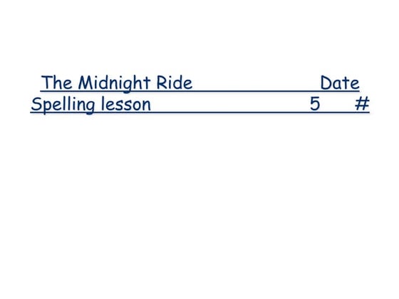 The midnight ride vocabulary lesson | PPTX