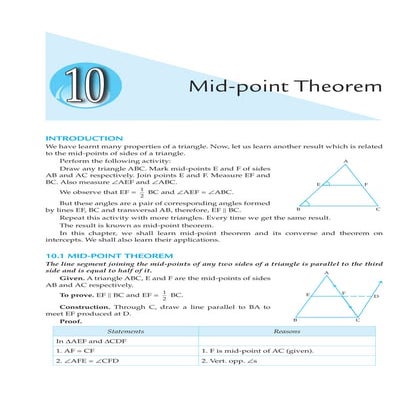 Midpoint Theorem Mid Point Theorem Statement Proof Converse