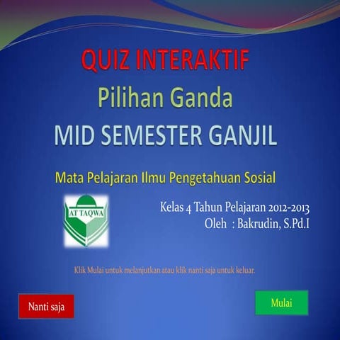 Mid semester ganjil soal interaktif ips kelas 4 | PPT