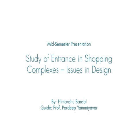 Design of shopping mall entrance | PDF