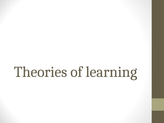 Learning Theories Power Point Presentation | PPTX