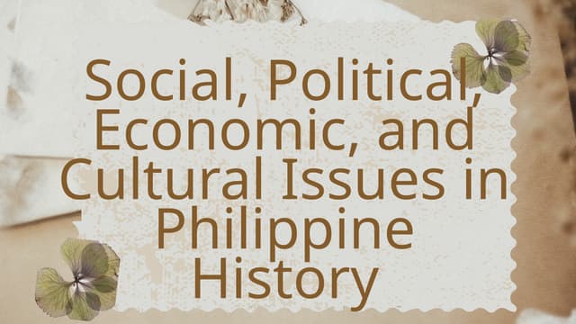 Social, political, economic & cultural issues of the ph | PPTX