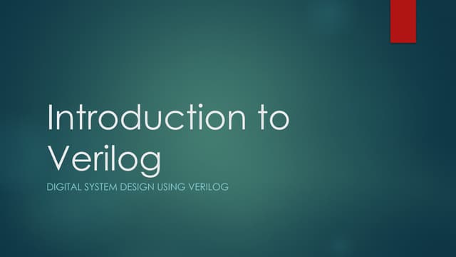 Midterm 01 Introduction To Verilog Types Of Verilog Modeling Styles 1096