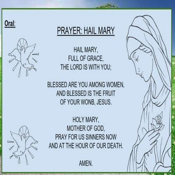 Presentación de diapositivas Prayer Hail Mary a lo largo del tiempo | PPT