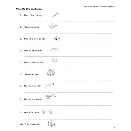 Midterm exam bi year 1 | DOCX