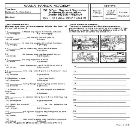 Midterm exam (f ilipino 8 adv (edited) 2 | DOCX