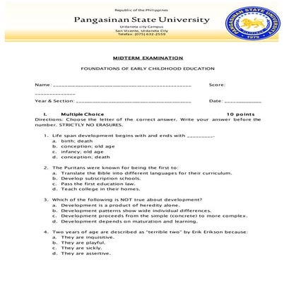 Midterm examination | DOCX