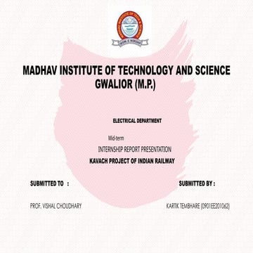 Kavach training project for railway department | PPTX