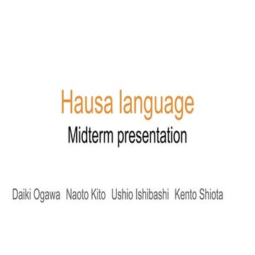 Basic Hausa Language Course | PDF