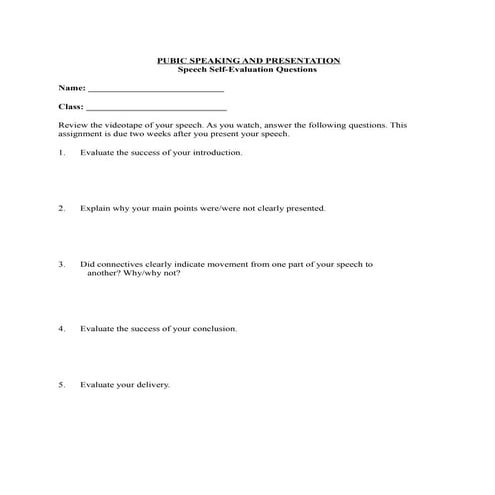 Midterm presentation self evaluation | PDF