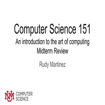 CS 151 Midterm review | PPTX | Programming Languages | Computing