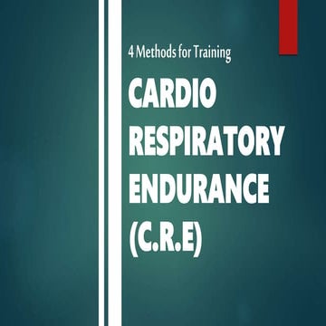 Methods for training Cardio Respiratory Endurance (CRE) | PPTX