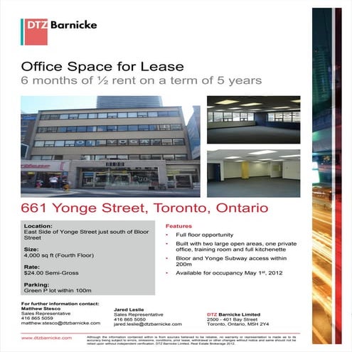 Midtown toronto office space for lease - july 2012 | PDF