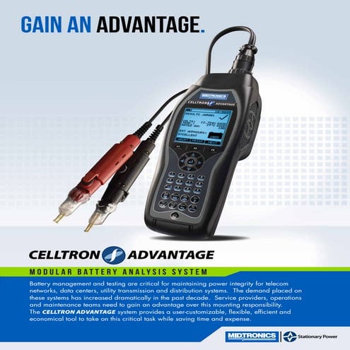 Midtronics Celltron Advantage - Modular Battery Analysis System | PDF