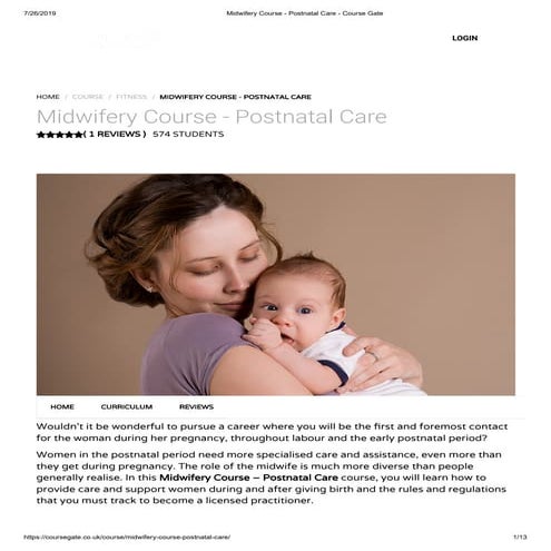 Midwifery course postnatal care - course gate | PDF