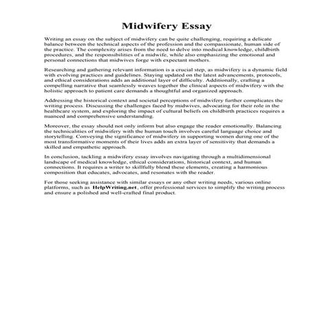 Midwifery Essay. Introduction to midwifery PDF | PDF