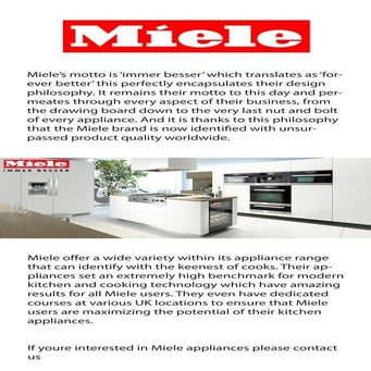 Miele appliances | PDF