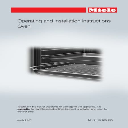 Miele hub 5000 oven user guide manual english | PDF