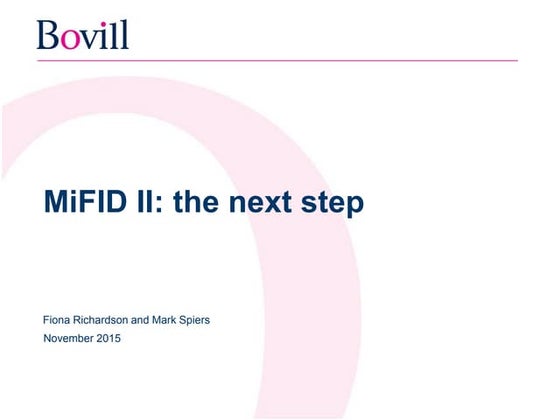Mifid ii governance1 | PPT