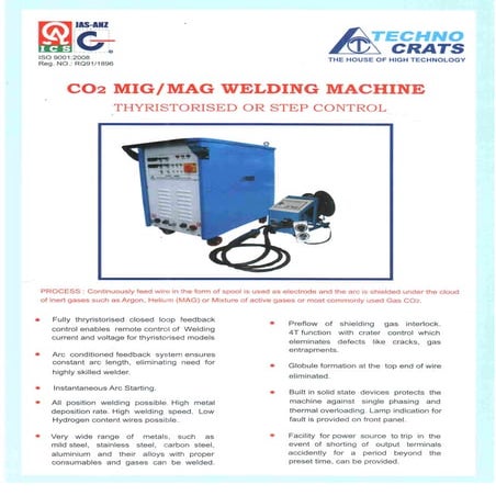Mig Mag Co2 Welding Machine Thyristorised Model CPT | Technocrats ...