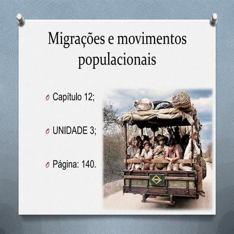 Migrações e movimentos populacionais | PPTX