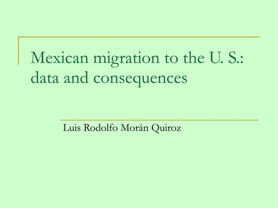 CAMBRIDGE AS GEOGRAPHY - CASE STUDY: MEXICAN MIGRATION TO USA | PPT