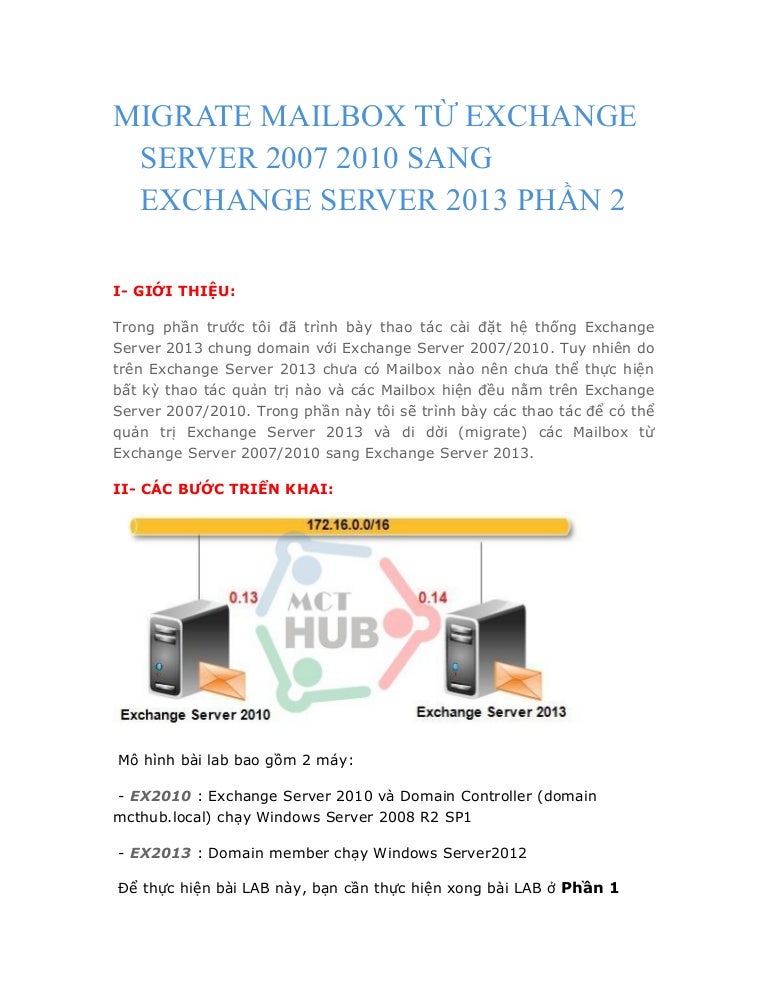 Migrate mailbox từ exchange server 2007 2010 sang exchange server 201…