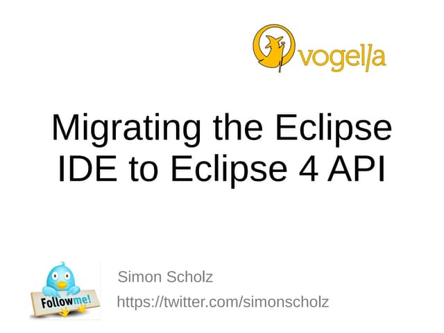Migrating The Eclipse Ide To Eclipse 4 Api Odp Programming Languages Computing