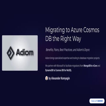 Migrating to Azure Cosmos DB the Right Way | PDF