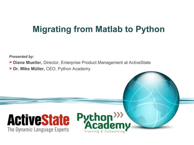 Migrating From Matlab To Python Ppt