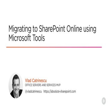 Migrating to share point online using microsoft tools | PPT