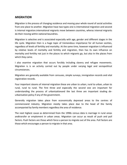 Population movements | PPTX