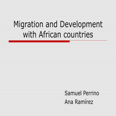 Migration and Development with African Countries. | PPT