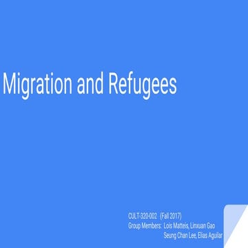 Migration and refugee presentation | PDF