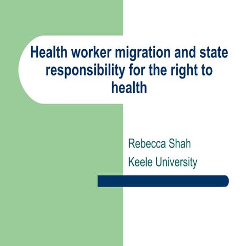 The Global Ethics of Public Health: The Migration of Healthcare Workers ...