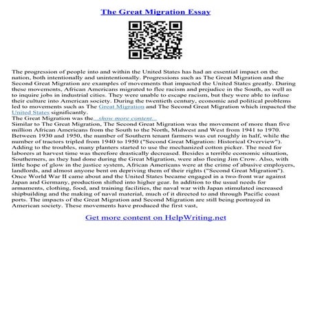 Migration Essay | PDF