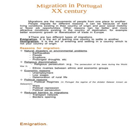Migration in Portugal 20th century | DOC