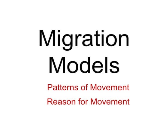 Theories of migration | PPT