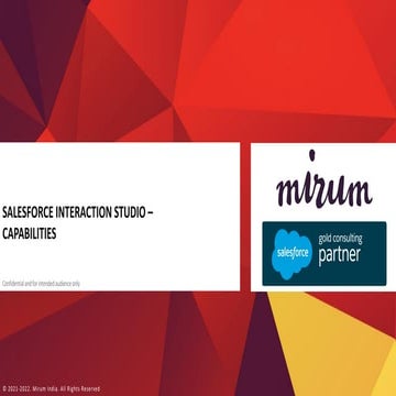 Mirum India - Salesforce Interaction Studio | PDF