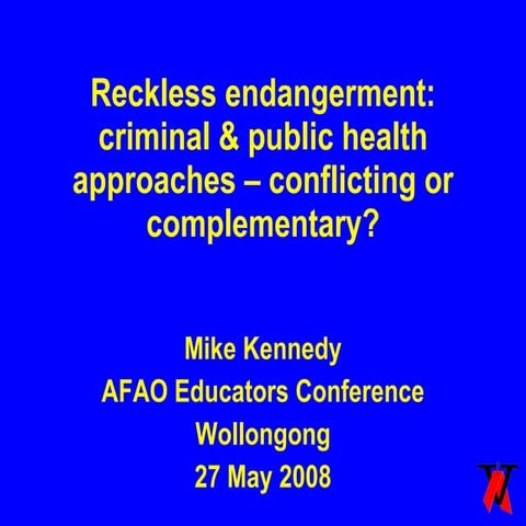 Reckless Endangerment | PPT