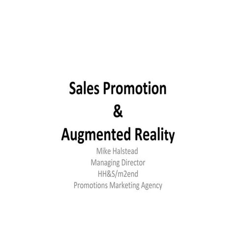 AR Marketing Conference: Mike Halstead talk sales promotion and AR | ODP