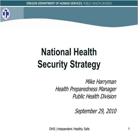 Mike Harryman National Health Security Strategy.ppt | Infectious ...