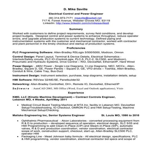 Mike Saville Resume Linked In 7 7 11 | PDF