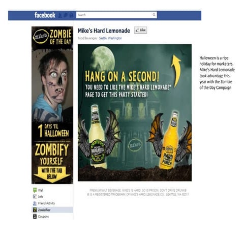 Mike's Hard Lemonade Zombifier on Facebook | PPT