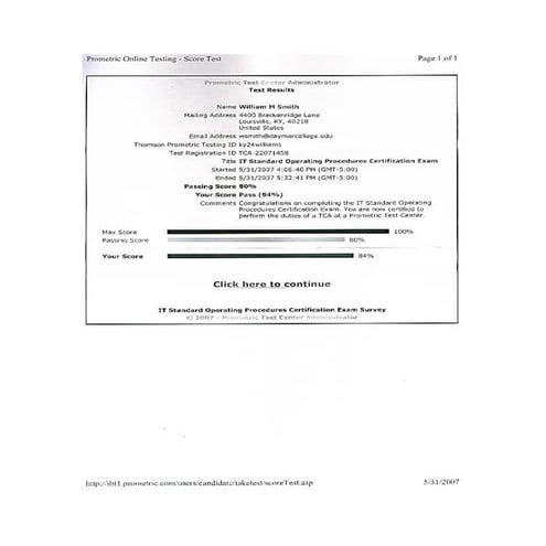 Prometric Certificate | PDF