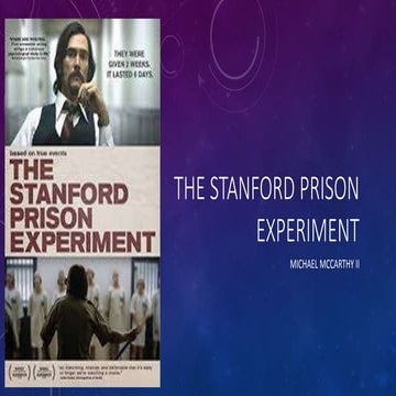Zimbardo's Experiment : The Stanford Prison Experiment | PPTX