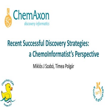 EUGM 2013 - Miklos Szabo (ChemAxon) - Recent Successful Discovery ...