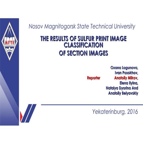 Oxana Logunova - The Results Of Sulfur Print Image Classification Of ...